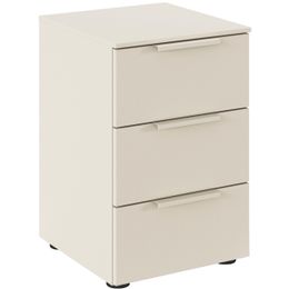 Nachtkommode Rauch "Nachttisch Nachtschrank Nachtkonsole FLIPP", beige (champagner), B:40cm H:61cm T:42cm, Holzwerkstoff, Sideboards, mit 3 Schubladen und Soft-Close-Funktion