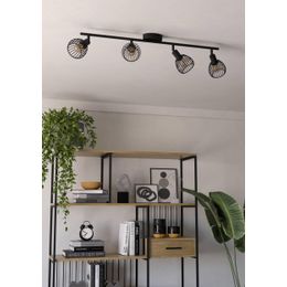 Eglo Deckenleuchte "Sonnino Deckenlampe 4-fach, schwenkbare Spots, Metall, Deckenspot, E14", 4, H: 18,5cm, 1 Stk., schwarz, Wohnzimmer, Leuchten,