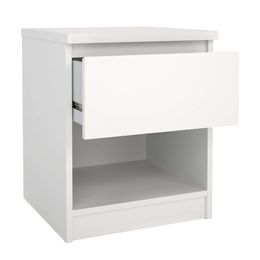Nachttisch Inosign, B:40,4cm H:49,5cm T:40cmwei&szlig; matt, Schlafzimmer, Tische, "Naia, Nachtkommode, Nachtschrank, Beistelltisch", mit 1 Schublade,