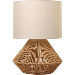 OTTO HOME Tischleuchte "H&ouml;rvik", 1, &Oslash; 30cm H: 42cm, 1 Stk., braun, Wohnzimmer, Leuchten, Tischlampe mit Sisal Schnur, Leinenschirm / Stoff - beige,