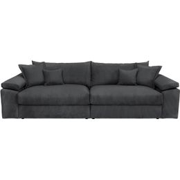 Big-Sofa Home Affaire "Soft&Cosy XL, B: 246 cm - OTTO. Verl&auml;ssliche Qualit&auml;t.", schwarz, B:246cm T:123cm, 100% Polyester, Sofas, Big-Sofa, Mega-Sofa, Cord oder Chenille-Struktur, mit Federkern & 4 Zierkissen, Topseller
