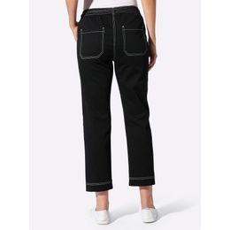 Classic Basics Damen 7/8-Jeans, schwarz, Gr. 44, unifarben, 98% Baumwolle, 2% Elasthan, Jeans