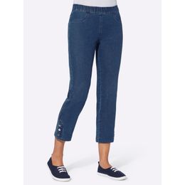 Classic Basics Damen 7/8-Jeans, blau, Gr. 24, unifarben, 81% Baumwolle, 17% Polyester, 2% Elasthan, Jeans