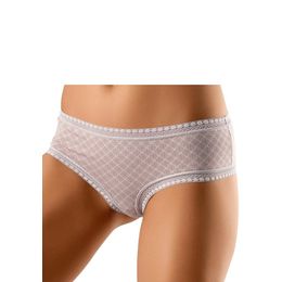 Lascana Damen Panty, Gr. 32, grau, Jersey, Obermaterial: 95% Baumwolle, 5% Elasthan. Spitze: 90% Polyamid, 10% Elasthan, bedruckt, unifarben,