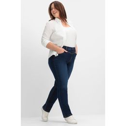 sheego Damen 5-Pocket-Jeans, blau, Gr. 42, unifarben, 74% Baumwolle, 22% Polyester, 3% Viskose, 1% Elasthan, Jeans