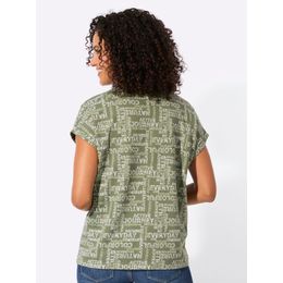 Casual Looks Damen Print-Shirt "Druck-Shirt", gr&uuml;n, Gr. 38, gemustert, mehrfarbig, 100% Baumwolle, Shirts