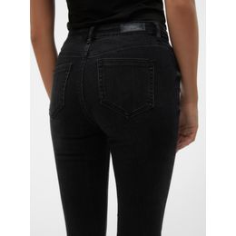 V&eacute;ro Moda VERO MODA Damen Skinny-fit-Jeans "VMFLASH MR SKINNY JEANS LI111 NOOS", schwarz, Gr. M, unifarben, Denim/Jeans, Obermaterial: 65% Baumwolle, 18%