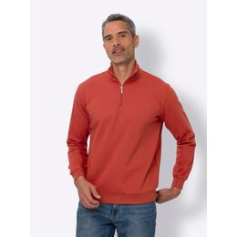 CLASSIC Herren Langarmshirt "Sweatshirt", rot, Gr. 60, unifarben, 50% Baumwolle, 50% Polyester, Shirts