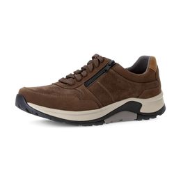 Herren Keilsneaker, Gabor Rollingsoft, Gr. 12espresso, Nubukleder, Veloursleder, unifarben mit Farbeinsatz, Schuhe, Komfortschuh, Schn&uuml;rschuh,