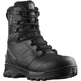Salomon Herren Winterstiefel "TOUNDRA PRO CLIMASalomon WATERPROO", Gr. 45, schwarz, Leder, Synthetik, Schuhe, Snowboots, Winterboots, Winterschuhe,