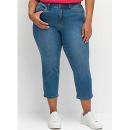 sheego Damen Bequeme Jeans, blau, Gr. 58, unifarben, 99% Baumwolle, 1% Elasthan, Jeans