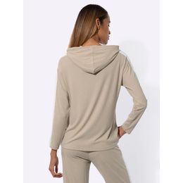 feel good Damen Langarmshirt "Longshirt", Gr. 48, beige, 70% Viskose, 25% Polyester, 5% Elasthan, unifarben, Shirts