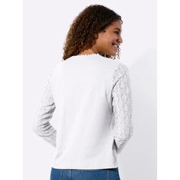 Inspirationen Damen Spitzenshirt "Shirt"wei&szlig;, Gr. 40, unifarben, 100% Baumwolle, Spitze:100% Baumwolle, Shirts