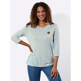 Casual Looks Damen 3/4-Arm-Shirt "Kurzarm-Shirt", gr&uuml;n, Gr. 40, gemustert, mehrfarbig, 50% Baumwolle, 50% Modal, Shirts