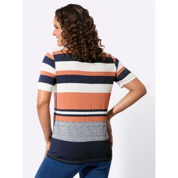 Casual Looks Damen Kurzarmshirt "Kurzarm-Shirt", bunt, Gr. 38, gemustert, gestreift, mehrfarbig, 95% Viskose, 5% Elasthan, Shirts