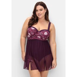 Damen Tankini, lila, Gr. 40, sheego by Joe Browns, Elasthan, Polyamid, Bikini-Sets