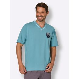 w&auml;schepur W&Auml;SCHEPUR Herren Schlafanzug, Gr. 44, blau, 100% Baumwolle, Homewear-Sets