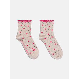 LIEBLINGSST&Uuml;CK LIEBLINGSST&Uuml;CK Damen Langsocken "Lovely Socks "DorothyEP" aus Baumwollmix", Gr. 35, beige, Baumwolle, Elasthan, Polyamid, Socken, mit Baumwoll-Anteil