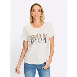 Heine Damen T-Shirt "Shirt", wei&szlig;, Gr. 38, bedruckt, gemustert, mehrfarbig, 100% Baumwolle, Shirts
