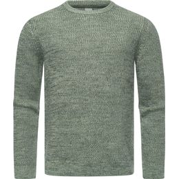 Strickpullover Ragwear "Aralt", Herren, Gr. M (50), graugr&uuml;n, Material: 60% Baumwolle, 40% Acryl, gerade h&uuml;ftlang, Rundhals, &Auml;rmel ohne &Auml;rmelschlitz ohne B&uuml;ndchen, Pullover Strickpullover, stylischer Herren Sweatpullover mit Rippb&uuml;ndchen