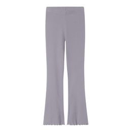 Jerseyhose name it "NKFNAKAL BOOTCUT LEGGING NOOS", M&auml;dchen, Gr. 164, N-Gr, lavender gray, Feinripp, Obermaterial: 95% Baumwolle, 5% Elasthan, unifarben, bootcut fit lang, Hosen Jerseyhose, mit ausgestelltem Bein