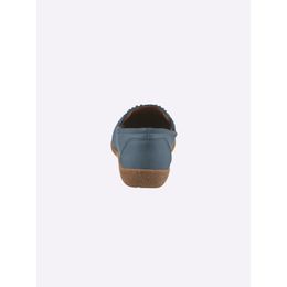 Loretta Damen Slipper, Gr. 38taubenblau, Glattleder, Schuhe