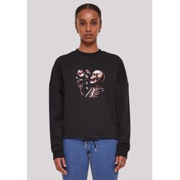 F4NT4STIC Damen Sweatshirt "Niedliches Goth Skelett Herz Seifenblasen", schwarz, Gr. XS, Obermaterial: 65% Baumwolle, 35% Polyester, Sweatshirts,