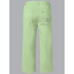 Classic Basics Damen Caprijeans, gr&uuml;n, Gr. 48, unifarben, 97% Baumwolle, 3% Elasthan, Jeans