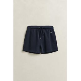 Gant Damen Shorts "REG SHIELD SHORTS", blau, Gr. XXL, Jersey, Obermaterial: 87% Baumwolle, 13% Polyester, Hosen