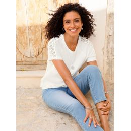 Kurzarmshirt Inspirationen "Shirt", Damen, Gr. 36, ecru, 50% Baumwolle, 50% Modal, unifarben, Rundhals, Shirts