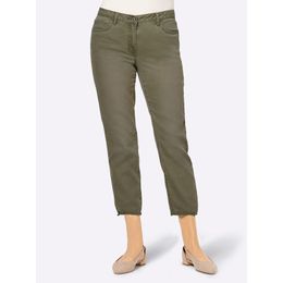 CR&Eacute;ATION L CREATION L Damen Bequeme Jeans, gr&uuml;n, Gr. 18, gemustert, 72% Baumwolle, 25% Polyester, 3% Elasthan, Jeans