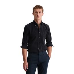 Marc O'Polo Langarmhemd MARC O'POLO "aus reiner Bio-Baumwolle", Herren, Gr. S, Normalgr&ouml;&szlig;en, schwarz navy, Obermaterial: 100% Baumwolle, unifarben, figurbetont normal, Doppelmanschette, Hemden