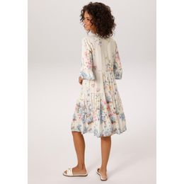 Aniston CASUAL Damen Tunikakleid, bunt, Gr. 38, bedruckt, gebl&uuml;mt, Web, Obermaterial: 100% Viskose, Kleider, mit malerischen Blumen bedruckt