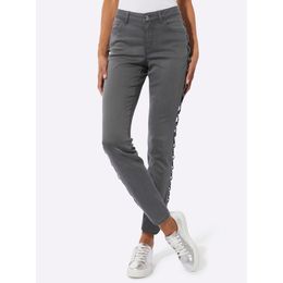 CR&Eacute;ATION L CREATION L Damen 5-Pocket-Jeans, grau, Gr. 22, unifarben, 51% Baumwolle, 23% Polyester, 14% Lyocell, 10% Viskose, 2% Elasthan, Jeans
