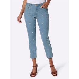Damen 7/8-Jeans, blau, Gr. 38, unifarben, 99% Baumwolle, 1% Elasthan, Jeans