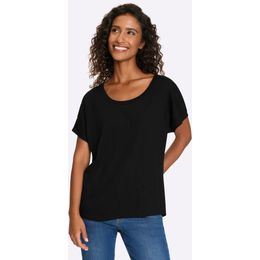 Heine Damen T-Shirt "T-Shirt", schwarz, Gr. 38, unifarben, 50% Baumwolle, 50% Modal, Shirts
