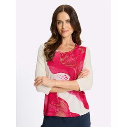 Heine Damen T-Shirt "Shirt", rot, Gr. 48, bedruckt, gemustert, mehrfarbig, 95% Viskose, 5% Elasthan, Shirts