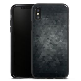 DeinDesign iPhone X Handy Silikon H&uuml;lle Case schwarz Handyh&uuml;lle Muster Black Triangle