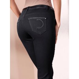Ascari Damen 5-Pocket-Jeans, schwarz, Gr. 38, unifarben, 65% Baumwolle, 31% Polyester, 4% Elasthan, Jeans