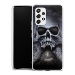 DeinDesign Galaxy A53 5G Handy Silikon H&uuml;lle Case transparent Handyh&uuml;lle Halloween Totenkopf Skull Silikon Case