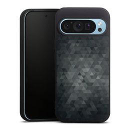 DeinDesign Google Pixel 9 Handy Premium Silikon H&uuml;lle Handyh&uuml;lle schwarz Case Muster Triangle Black Silikon Premium Case