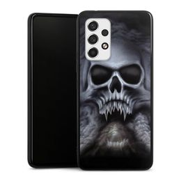 DeinDesign Galaxy A53 5G Handy Silikon H&uuml;lle Case schwarz Handyh&uuml;lle Halloween Totenkopf Skull