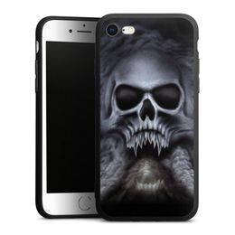 DeinDesign iPhone SE (2020) Handy Premium Silikon H&uuml;lle Handyh&uuml;lle schwarz Case Halloween Totenkopf Skull Silikon Premium Case