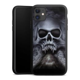 DeinDesign iPhone 11 Handy Premium Silikon H&uuml;lle Handyh&uuml;lle schwarz Case Halloween Skull Totenkopf Silikon Premium Case