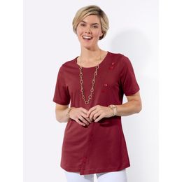 Classic Basics Damen Rundhalsshirt "Longshirt", rot, Gr. 40, unifarben, 100% Baumwolle, Shirts