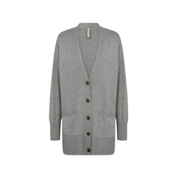 Cardigan soyaconcept "Soya Concept Cardigan SC-DOLLIE 739", Damen, Gr. S, 99470 medunkel grau melange, Obermaterial: 75% Viskose, 25% Nylon, Strickjacken
