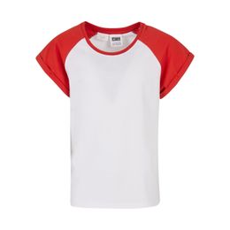 Urban Classics M&auml;dchen T-Shirt "Urban Classics Damen Girls Contrast Raglan Tee"wei&szlig;, hugerot, Gr. 122, mehrfarbig, 100% Baumwolle, Shirts