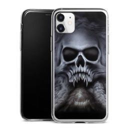 DeinDesign iPhone 11 Handy Slim Case Silikon Handyh&uuml;lle transparent H&uuml;lle extra d&uuml;nn Halloween Skull Totenkopf Silikon Slim Case