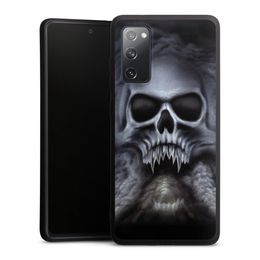 DeinDesign Galaxy S20 FE 5G Handy Premium Silikon H&uuml;lle Handyh&uuml;lle schwarz Case Halloween Skull Totenkopf Silikon Premium Case