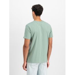 Herren T-Shirt "Basic T-Shirt"frost gr&uuml;n, Gr. XL, Alpha Industries, bedruckt, Single Jersey, Obermaterial: 100% Baumwolle, Shirts, Baumwolle, regular